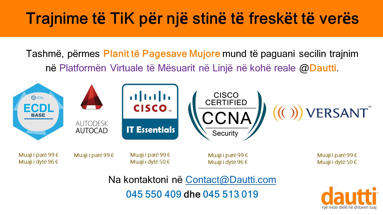 Trajnime të TiK për një stinë të freskët të verës – Dautti